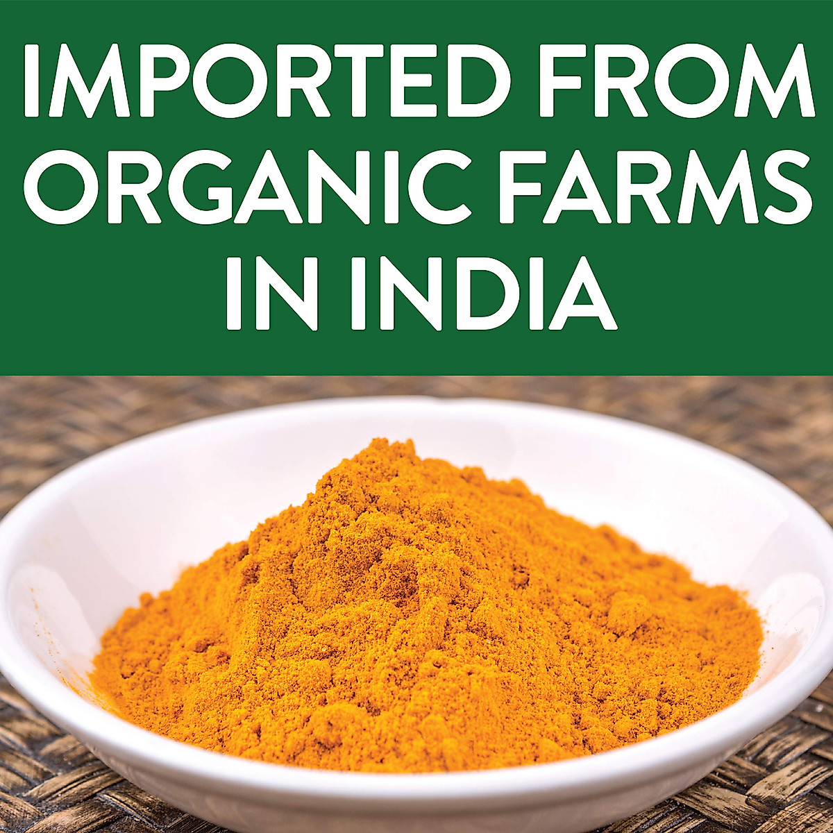 FGO Organic Turmeric Powder w/Curcumin, 100% Raw from India, 16oz, Packaging May Vary (Pack of 1)