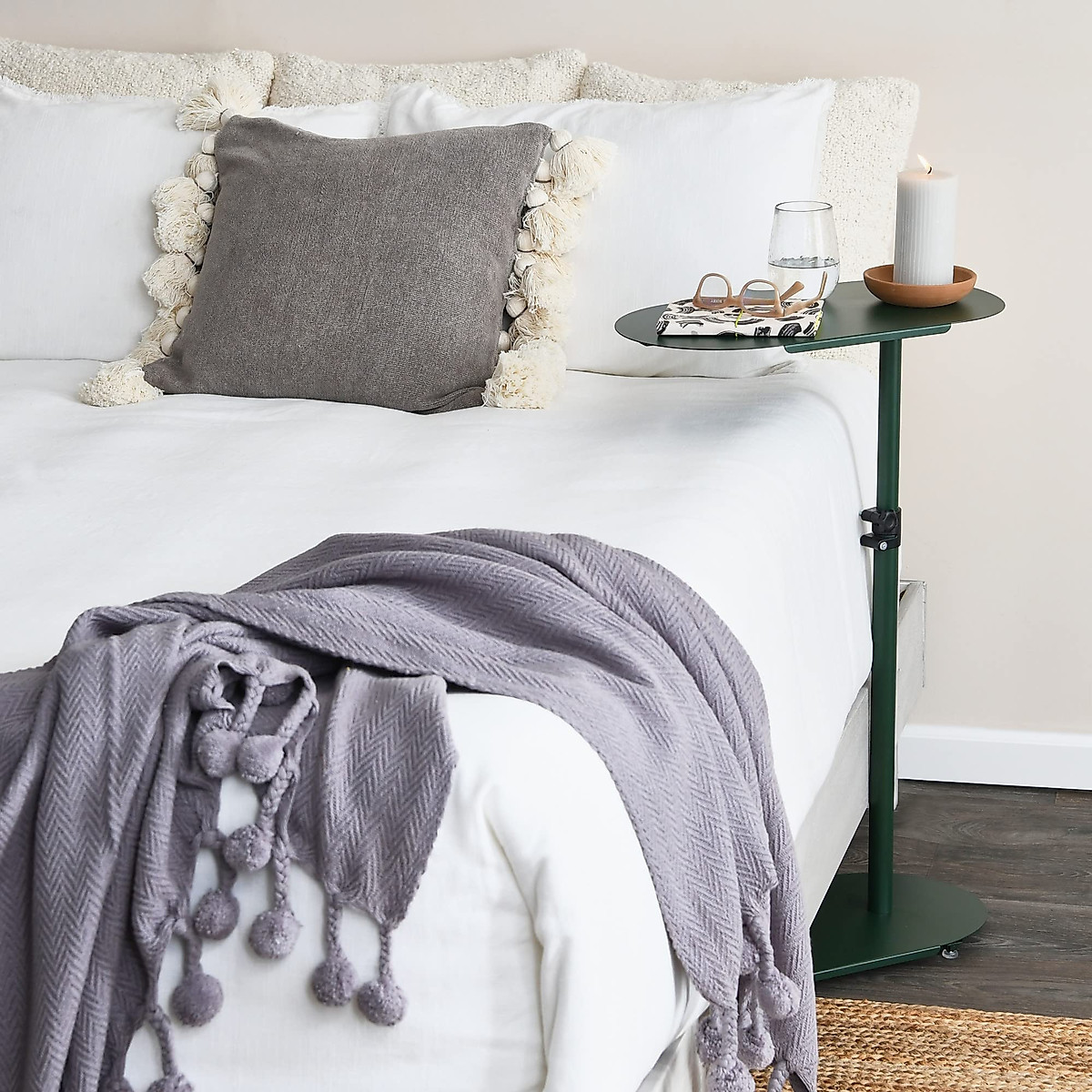 Main + Mesa Modern Adjustable C-Table, Dark Green