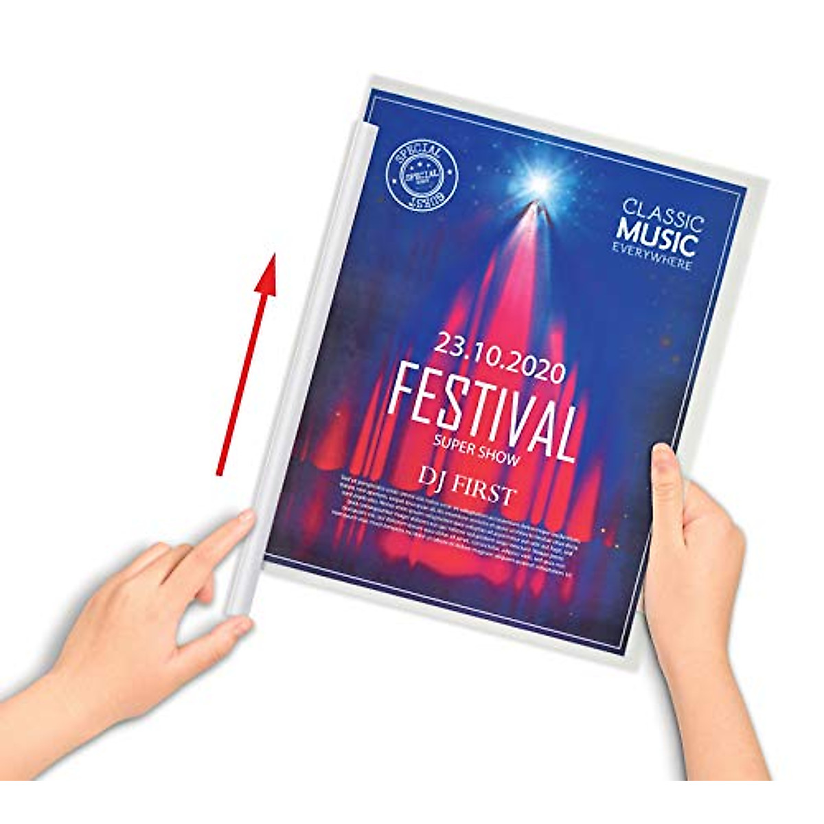 Sliding Bar Clear Report Covers, 50 Per Box, White Slider Bars, Durable 5 mil Poly Thickness, Letter Size, by Better Office Products, Transparent Report Covers with White Slider Bars, Box of 50