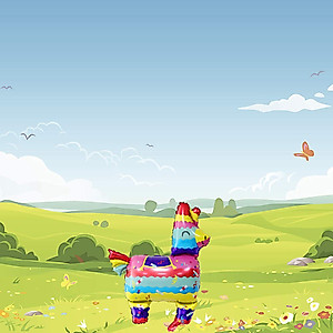 HORUIUS Mexico Taco Balloons Llama Balloons Cactus Balloons Jumbo Mylar Foil Balloons Birthday Baby Shower Decor Supplies Mexican Fiesta Theme Party Decorations 5PCS