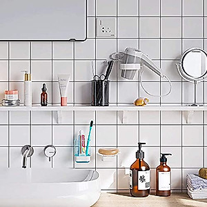 Fysupotsu Hair Dryer Holder Wall Mount,Self Adhesive Hair Tool Organizer Storage,Bathroom Hair Accessories Organizer,Blow Dryer Holder No Drilling (Full Black)