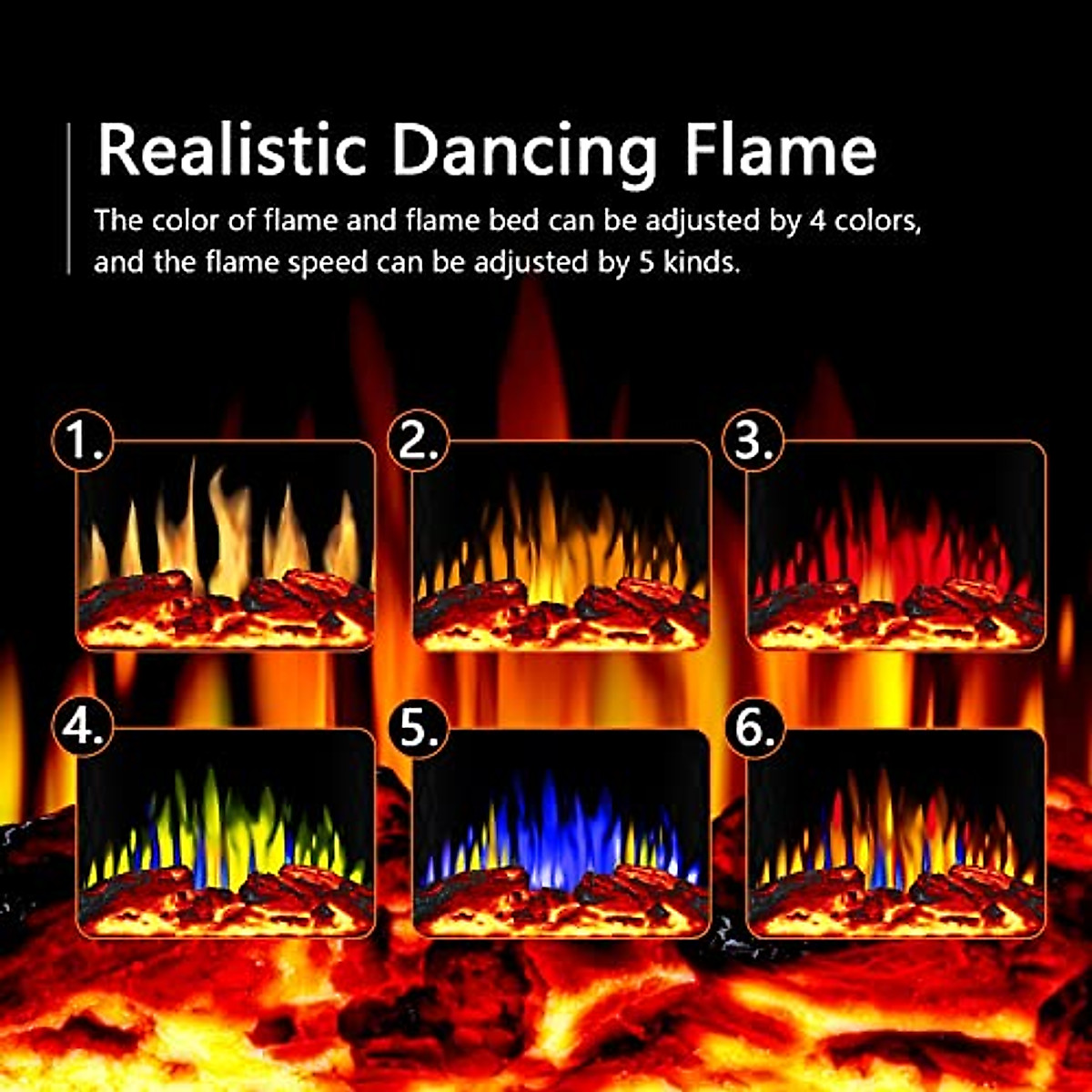 Antarctic Star Electric Fireplace Stove, Electric Fireplace Heater Freestanding with 3D Logs and Realistic Flame, Remote Control, Overheating Protection & All Steel Design, Adjustable Brightness Beige