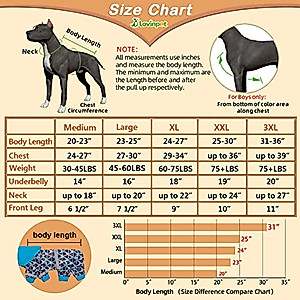 LovinPet Large Pitbull Dogs Onesies - Wound Care/Post Surgery Dog Clothes,Anxiety Relief Shirt for Dogs, Large Breed Dog Jammies, Lightweight Stretchy,Reflective Stripe,Brown Shark Print, Pet PJ's/XL
