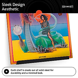 Hudson Hi-Fi LP Vinyl Record Wall Display Shelf - Display Your Favorite LP Records in Style (6 Pack, Black)