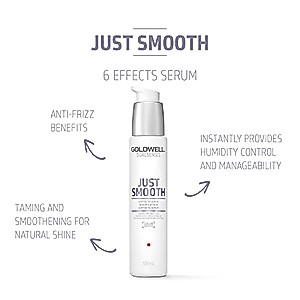 Goldwell Dualsenses Just Smooth Taming Anti-Frizz & Humidity Control 6 Effects Serum, Paraben Free, Floral, 100ml