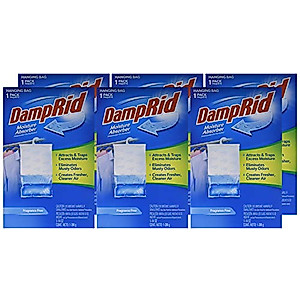 DampRid Fragrance Free Hanging Moisture Absorber, Inhibits Mold and Mildew, 14 ounce, pack of 6