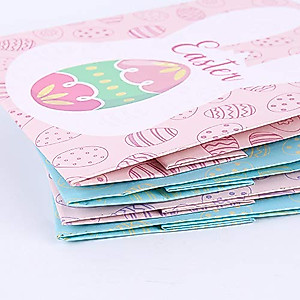 KEPATO 12 PCS Easter Gift Bags Paper Bag with Handles Bunny Design for Easter Egg Hunts, Party Favors Candies Goodie Bags Bulk,Packaging, Gifts