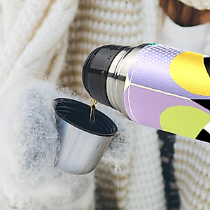 Stainless Steel Leather Vacuum Insulated Mug Owl Thermos Water Bottle for Hot and Cold Drinks Kids Adults 16 Oz