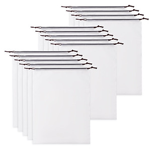 Hoewina Transparent Shoe Bags for Travel with Rope 14PCS Large Clear Shoe Bag Storage 11.8in X 15.7in Portable Travel Shoe Bags for Men and Women