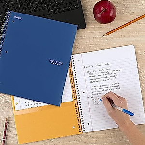 Five Star Spiral Notebook, 6 Pack, 5-Subject, College Ruled Paper, Fights Ink Bleed, Water Resistant Cover, 8-1/2" x 11", 200 Sheets, Color Will Vary (73793)