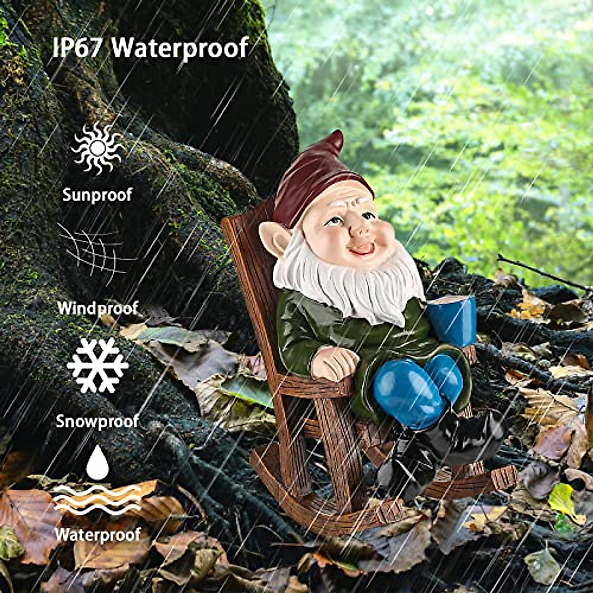 ZJ Whoest Garden Gnomes Statue Funny Gnome Garden Statue Garden Art Outdoor for Garden Decor, Outdoor Statue for Patio, Lawn, Yard Decoration, Housewarming Garden Gift- Gnome Coffee