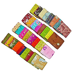 Peegli Pack of 50 Assorted Wholesale Textile Indian Dupatta Women Scarves Handmade Mixed Fabric Lot