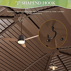 YOLENY 10' x 13' Hardtop Gazebo with Galvanized Steel Roof, Arc Roof Gazebo with Aluminum Frame, Outdoor Gazebo with Curtain&Netting, Sunshade for Gardens, Lawns, Deck