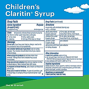 Claritin 24 Hour Allergy Relief - Grape Flavored - Non Drowsy Liquid Antihistamine for Kids, Dye, Alcohol, and Sugar Free Medicine For Children 2 Aged Years and Older