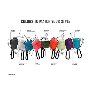 Catalyst Waterproof AirPods 1 & 2 Case with Premium Carabiner, Compatible Wireless Charging, One-Piece Design, Protective Cover Soft Skin, High Drop Protection, Silicone Sealing - Glow in Dark