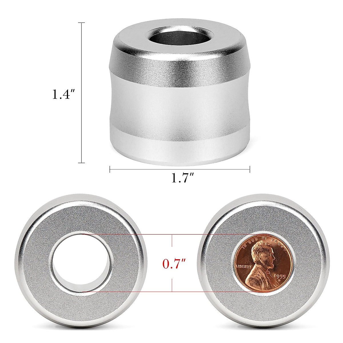 Linkidea 2 Pack Safety Razor Stand, Opening Dia 0.7" (18.5mm) Men's Shaving Stand for Bathroom Countertops, Compatible with Gillette Mach 3 (Silver)