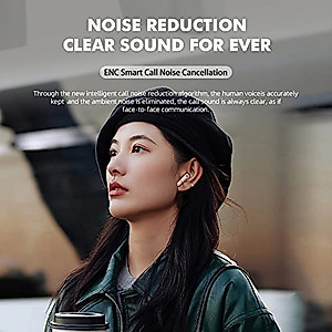 Wireless Headphones,Bluetooth 5.2 Environmental Noise Cancellation 3D Stereo Audio Touch Control IPX7 Waterproof in-Ear handsfree Headset for Sport, Charging Case,Built-in HD Dual Mics for Call.(Pink)