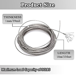 Picture Frame Wire for Hanging, Picture Hanging Wire Kit 33 Feet Picture Frame Wire Heavy Duty Stainless Steel Wire for Hanging Pictures, Mirror, Artwork, Light, Canvas Hanging Kit