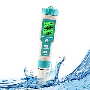 pH Meter for Water 7 in 1 PH/TDS/EC/Salt/S.G/ORP/Temp Meter,pH Tester Digital Backlit Waterproof LCD,TDS Meter EC Meter PPM Meter Suitable for Pools, Drinking Water, Aquariums, Hydroponic Cooking.