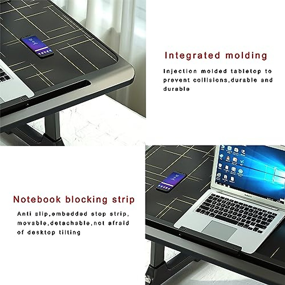 GEIRONV Movable Computer Desk, with Drawers Bookshelf Multifunctional Lifting Table Learning Office Entertainment Adjustable Sofa Table