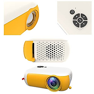 Portable Mini Projector, 1080P Supported HD Projector, Home Video Projector and Outdoor Movie Projector, Small Projector Powered by 5V 2A Mobile Power (Power Bank Not Included) (Yellow)