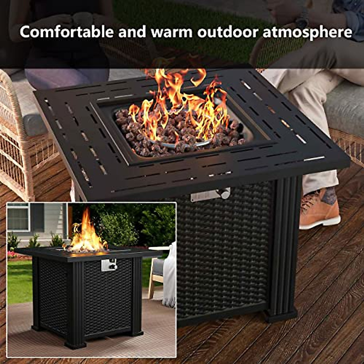 5FT Fire Pit Installation Kit of Replacement Parts, Propane Gas Connector with 1/2" Chrome Key Control Valve, 150K BTU Connection Hose
