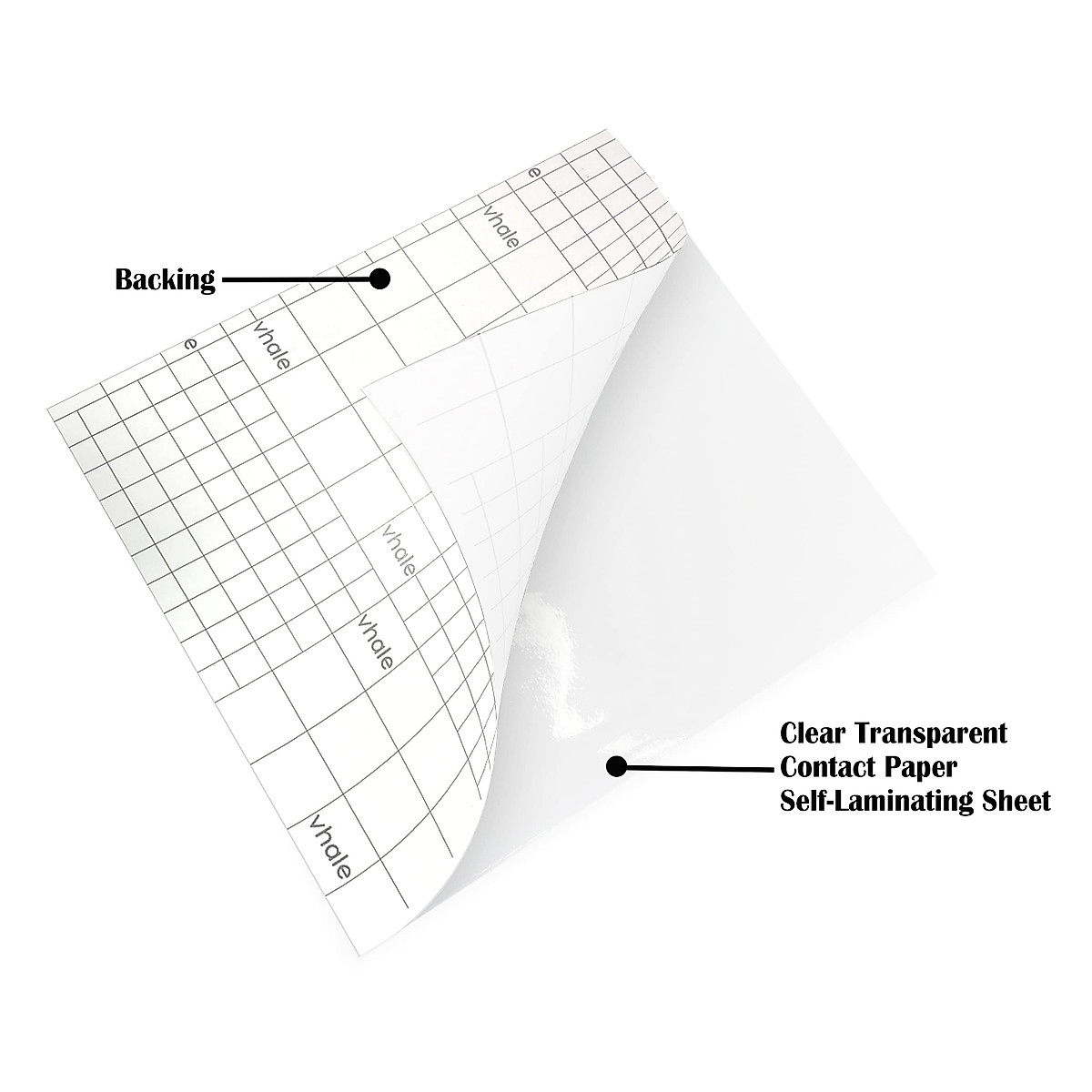 VHALE Glossy Clear Self-Adhesive Overlay Laminating Sheet Contact Papers, 7 X 8 Inches, Single-Sided, for Easy Application of Paper Suncatcher Kids’ Crafts, 3.15 Mil, Pack of 20