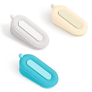 3 Pack Big Door Stopper,Door Stops with Door Holder,Premium Soft PVC Security Wedge for Bottom of on Tile,Concrete, Carpet,Wooden Floor,Fashion Design(3 Colors)