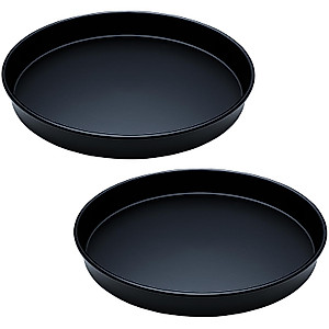 Amolliar 10" 2 Pack Lazy Susan, Non-Skid Rotating Metal Turntable Organizer for Cabinet, Kitchen, Fridge, Pantry Storage, Vanity, Bathroom, Spice Rack for Condiment Organizer, Farmhouse Decor, Black
