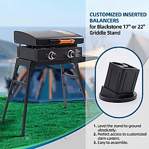 GRILLHOME Inserted Balancers for Blackstone Griddle Stand Which Fit for 22'' or 17'' Table Top Grill, Set of 4, Griddle Accessories to Make The Legs Fully Touch The Ground