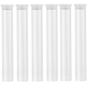 LIOOBO Clear PVC Tube: 6 Pack Acrylic Tubes with Caps, Empty Tube Packaging with Cap, Bead Craft Supply Storage