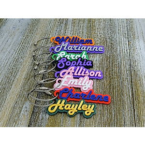 Retro Personalized Water Bottle and Bag Name Tag, Hard Plastic Luggage Label Custom Nametag