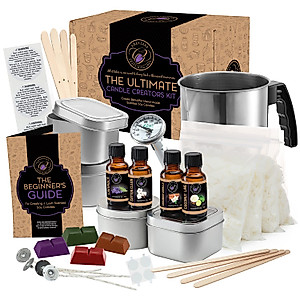 CraftZee Candle Making Kit for Adults Beginners - Soy Candle Making Kit Includes Soy Wax, Scents, Wicks, Dyes, Tins, Melting Pot & More DIY Candle Making Supplies