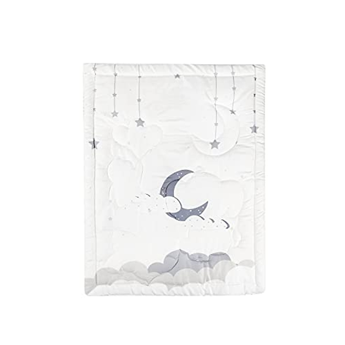 Orange Infinity 4 Piece Dreamland Crib Bedding Sets for Boys and Girls for Standard Size Crib | Nursery Baby Bedding Set of Crib Fitted Sheet, Crib Quilt, Dust Ruffle & Pillow Case, Grey