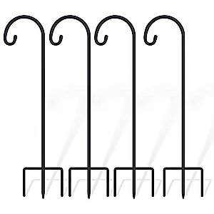 FEED GARDEN Adjustable 32 Inch Shepherd Hooks Thick Rust Resistant Steel Shepard Hooks for Outdoor Hanging Lanterns, Bird Feeders, Solar Lights, Weddings Decor 4 Pack