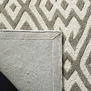 SAFAVIEH Cambridge Collection Accent Rug - 2' x 3', Ivory & Grey, Handmade Moroccan Wool, Ideal for High Traffic Areas in Entryway, Living Room, Bedroom (CAM401A)