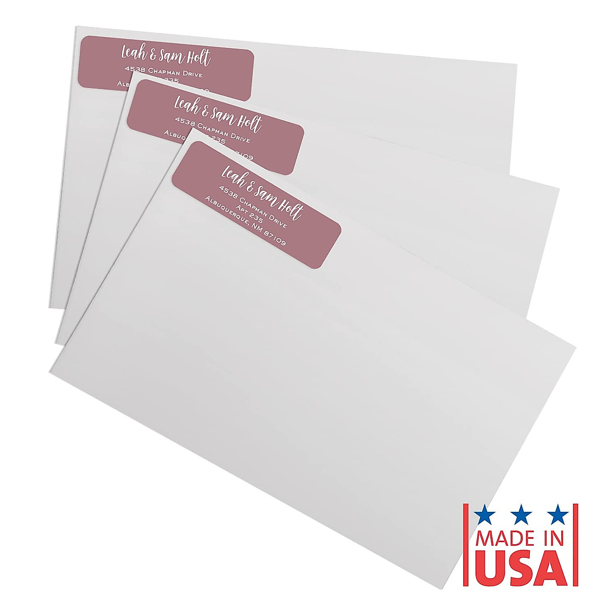 Modern Dusty Purple Rolled Address Labels/Roll of 250 Muted Plum Personalized Address Labels/Designer Return Address Stickers in Elegant Plastic Dispenser