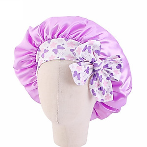 Wide Band Kids Satin Bonnet Cap,Silky Bonnet for Curly Hair,Baby Girls' Hair Wrap for Sleeping