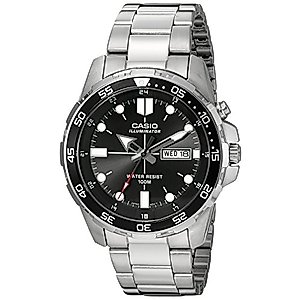 Casio Men's MTD-1079D-1AVCF Super Illuminator Diver Analog Display Quartz Silver Watch
