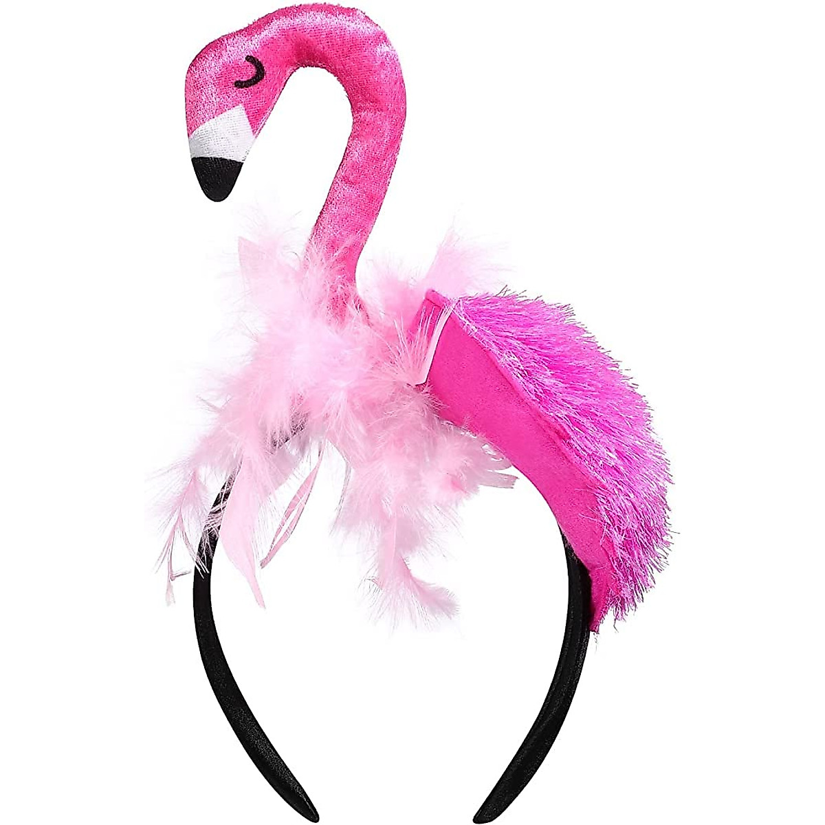 Mikily‘s Flamingo Headband for Women, Feather Flamingo Costume Headband for Girls, Party Hat Headband for Adults, Pink