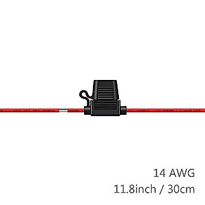 14 Gauge Fuse Holder ATC/ATO, SIM&NAT 10 Packs in-Line Automotive Blade Fuse Holder with 50PCS Standard Car Fuses, 1A 2A 3A / 4A 5A 7.5A 10A 15A 20A 30A Automotive Replacement Fuses