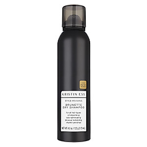 Kristin Ess Hair Brunette Dry Shampoo for Dark + Brown Hair with Vitamin C for all Hair Types - Oil Absorbing + Time Saving Dry Shampoo Powder Spray for all Hair Types, Vegan, 4 fl. oz.