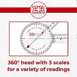 Ever Ready First Aid Plastic 8” Goniometer 360 Degree ISOM