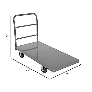 Vestil ECSPT-2448 Steel Smooth Deck Platform Truck 24 In. x 48 In. 2000 Lb. Capacity Black