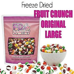 Fruit Crunch Original Candy Freeze Dried 16 oz 1 pound - Assortment Strawberry, Orange, Lemon, Grape, Lime Flavors Large 1lb Big Bag Pouch - Ideal Gift Snack 16oz