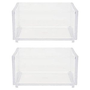 balacoo 2pcs Acrylic Reptile Terrarium Reptile Aquarium Breeding Tank Transparent Reptile Feeding Box Bathing Pool for Frogs Hermit Crabs Lizards Tank