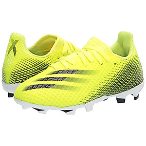 adidas Boy's X GHOSTED.3 Soccer Shoe, Solar Yellow/Black/Team Royal Blue(Firm Ground), 5.5 Big Kid