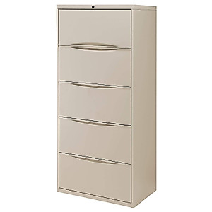 Global Industrial 30"W Premium Lateral File Cabinet, 5 Drawer, Putty