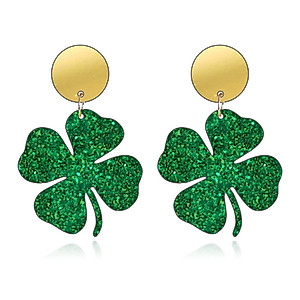 St Patricks Day Accessories Shamrock Earrings for Women St Patricks Day Earrings Acrylic Green Drop Earrings Irish Holiday Earrings Jewelry St Patricks Day Shirt Women Outfits