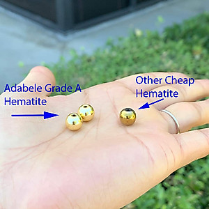 1 Strand Adabele Grade A Natural Hematite Rose Gold Plated Healing Gemstone 8mm Round Loose Beads Gem Stone Spacer (47-50pcs) for Jewelry Craft Making GFC-D8